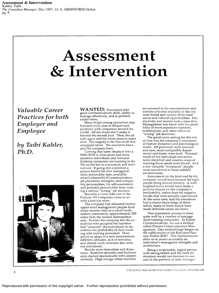 Drivers Assessment and Intervention | PDF