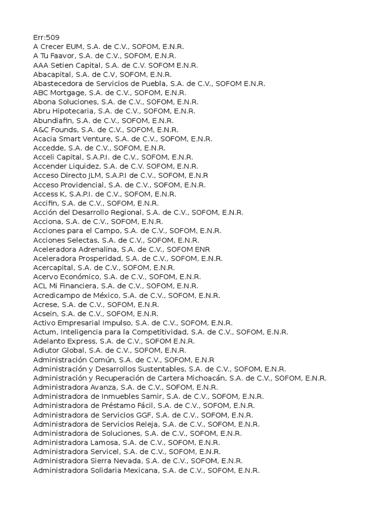 Sofomes Pdf México Economias