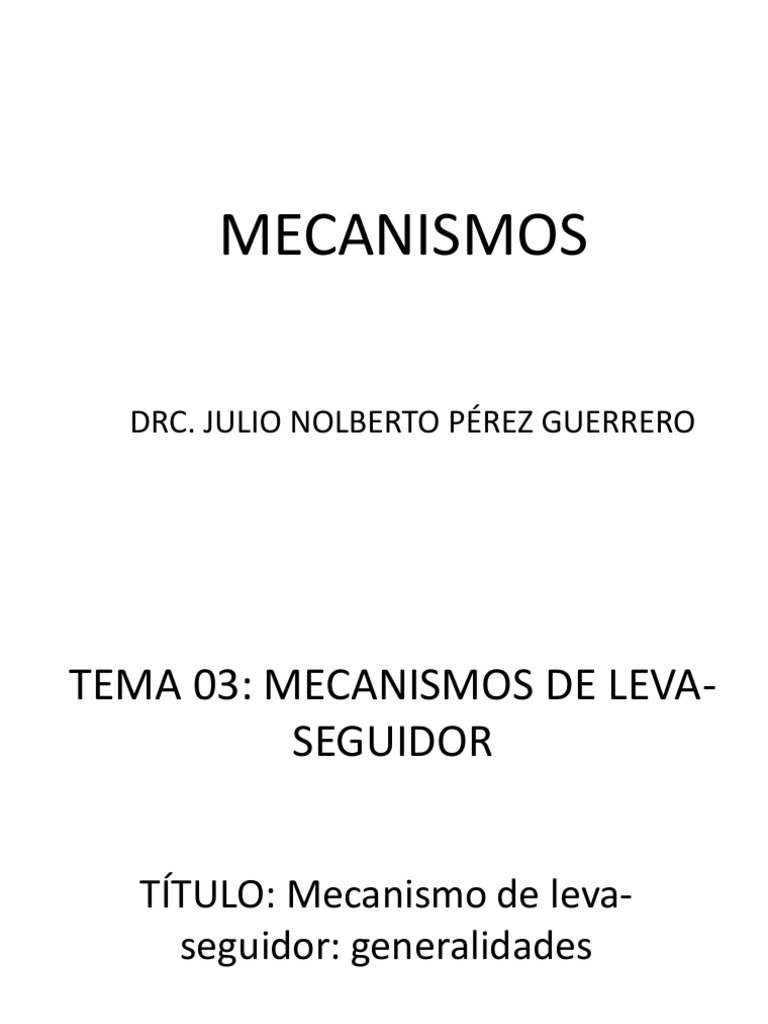 Mecanismos De Leva Seguidor Pdf Cinemática Máquinas