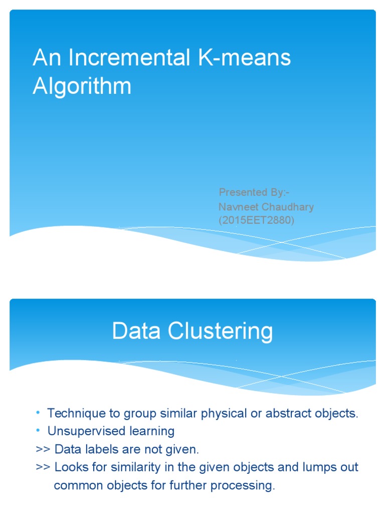 An Incremental K-Means Algorithm | Download Free PDF | Cluster Analysis | Algorithms And Data ...