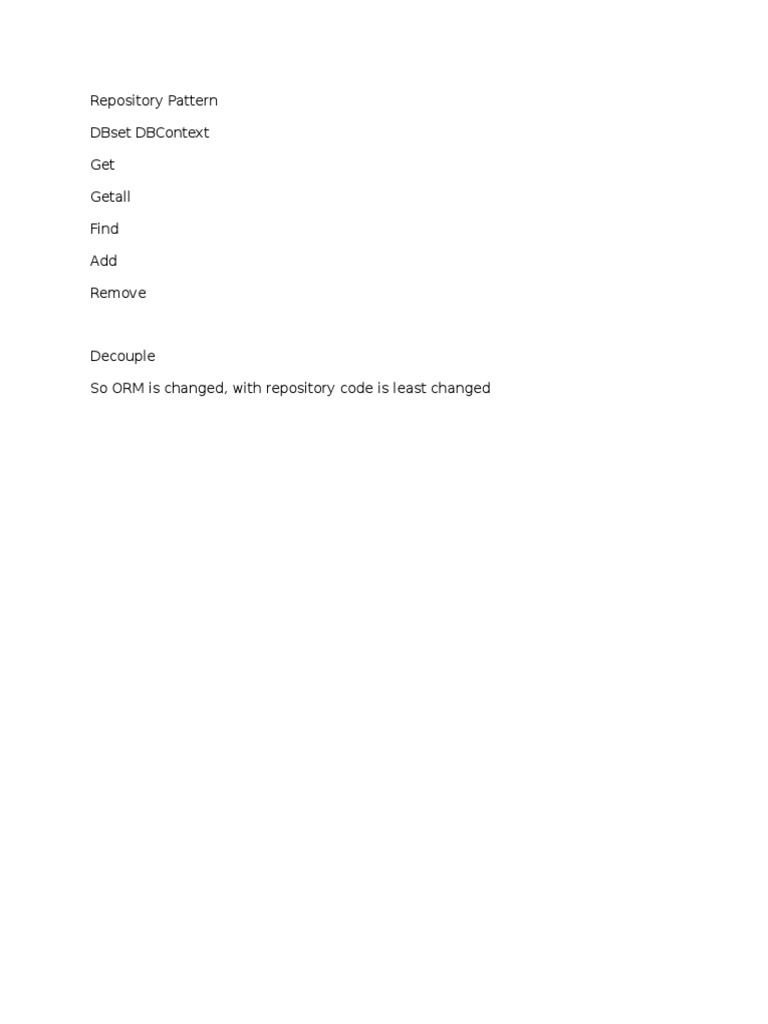Repository Pattern Dbset Dbcontext Get Getall Find Add Remove | PDF