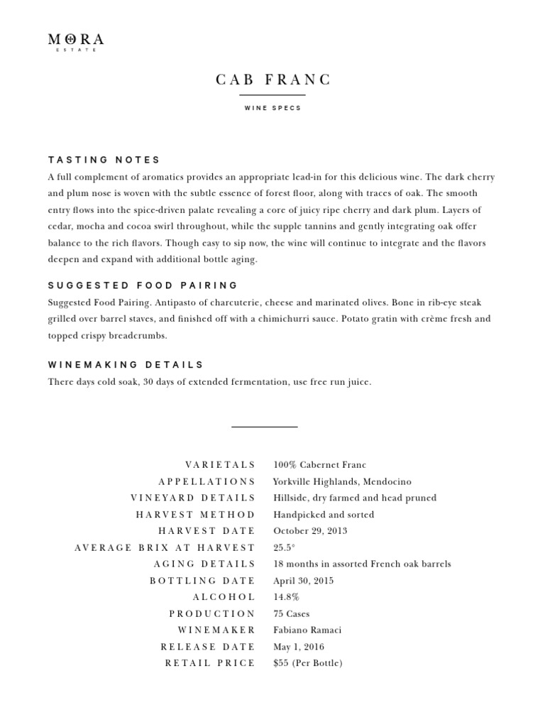 Cab Franc: Tasting Notes | PDF