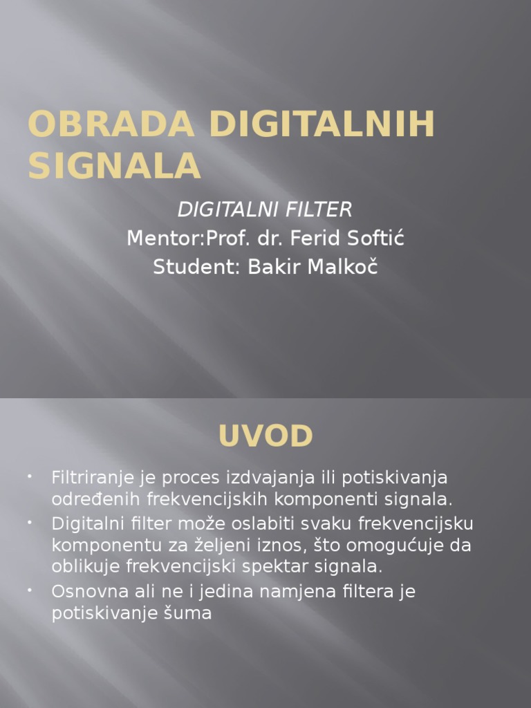 Obrada Digitalnih Signala | PDF