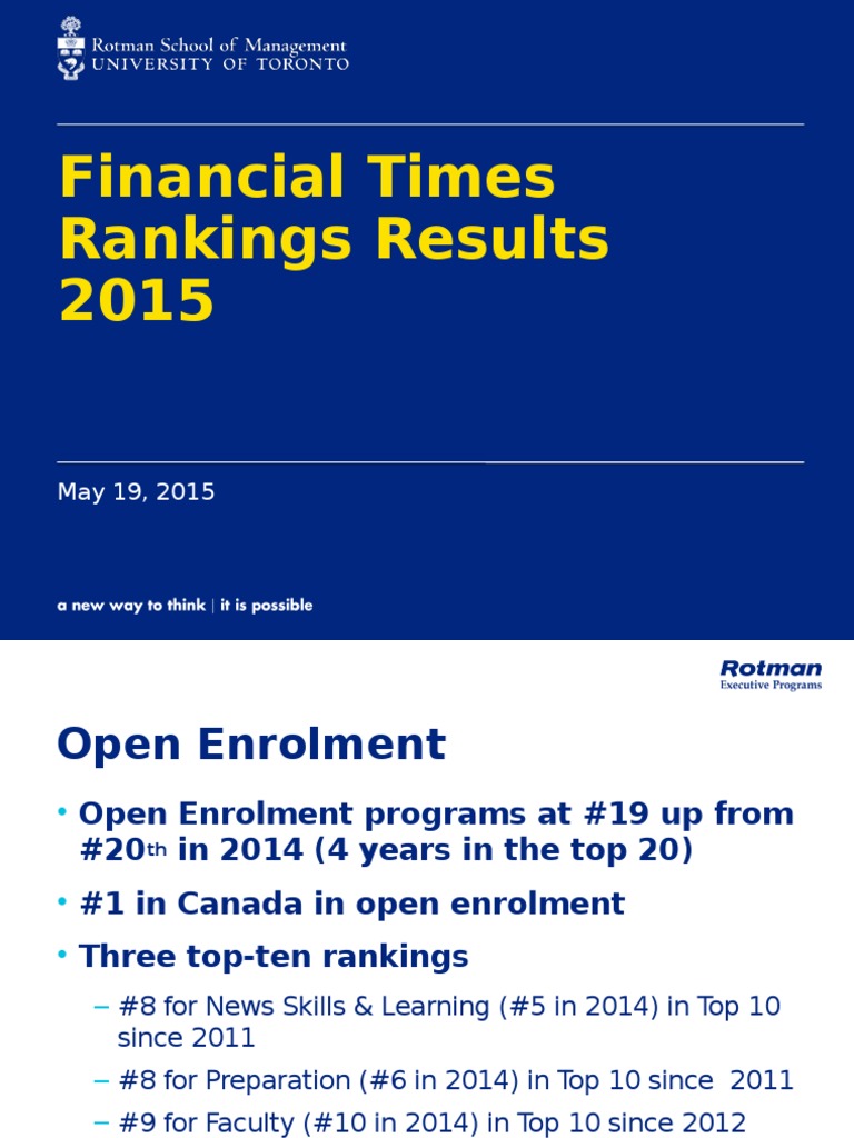 FT Rankings Presentation 2015 | PDF