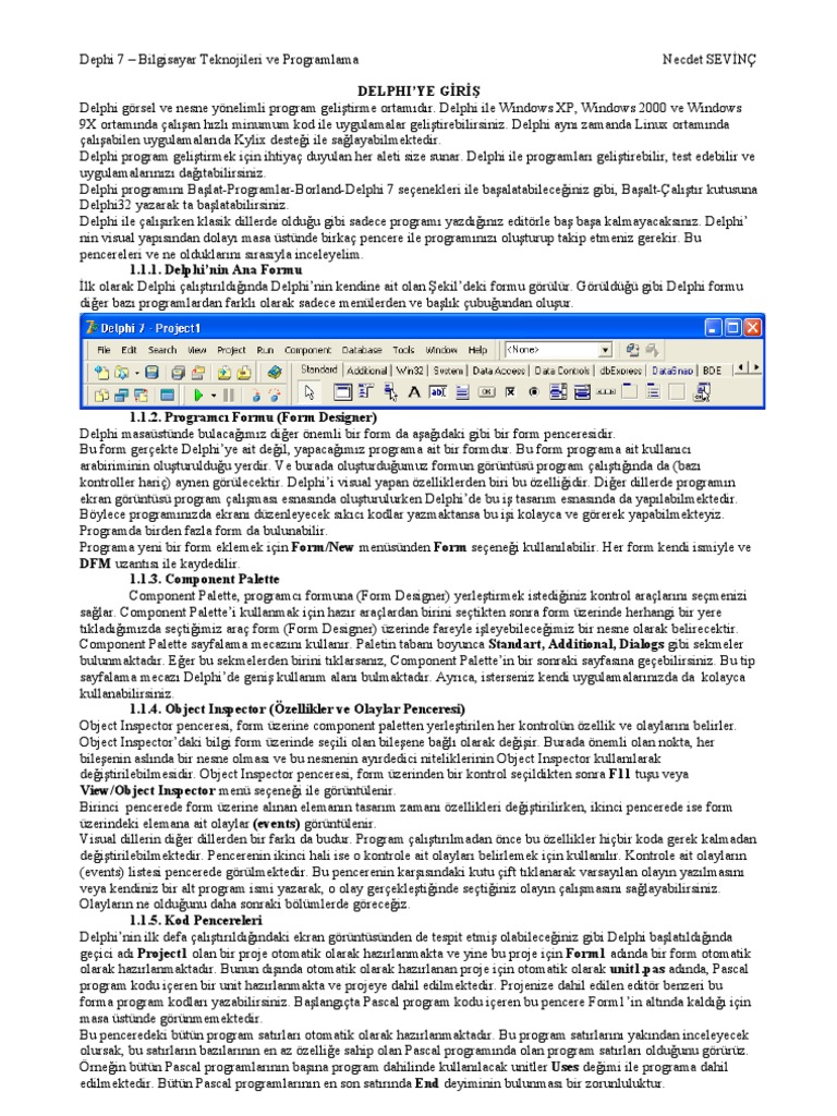Delphi&gorsel Programlama Ders Notlari | PDF