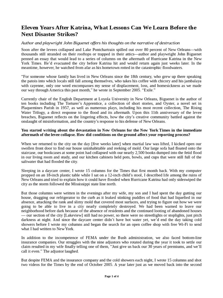 Eleven Years After Katrina, What Lessons Can We Learn Before The Next ...