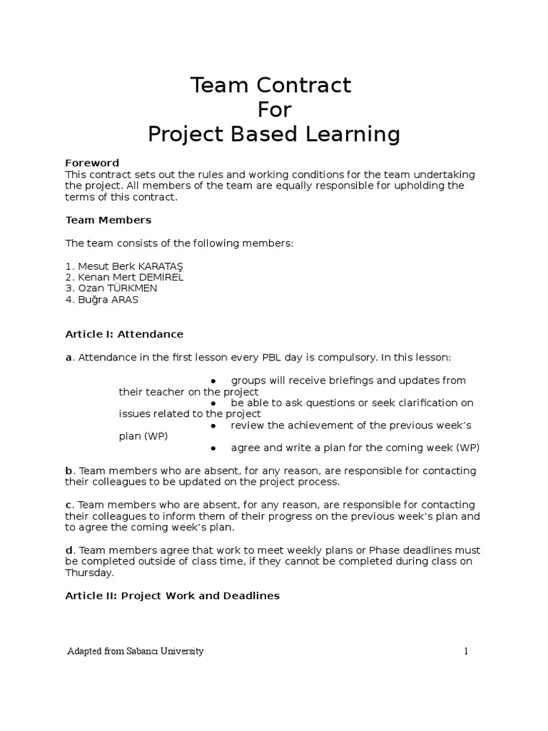 Team Contract | PDF