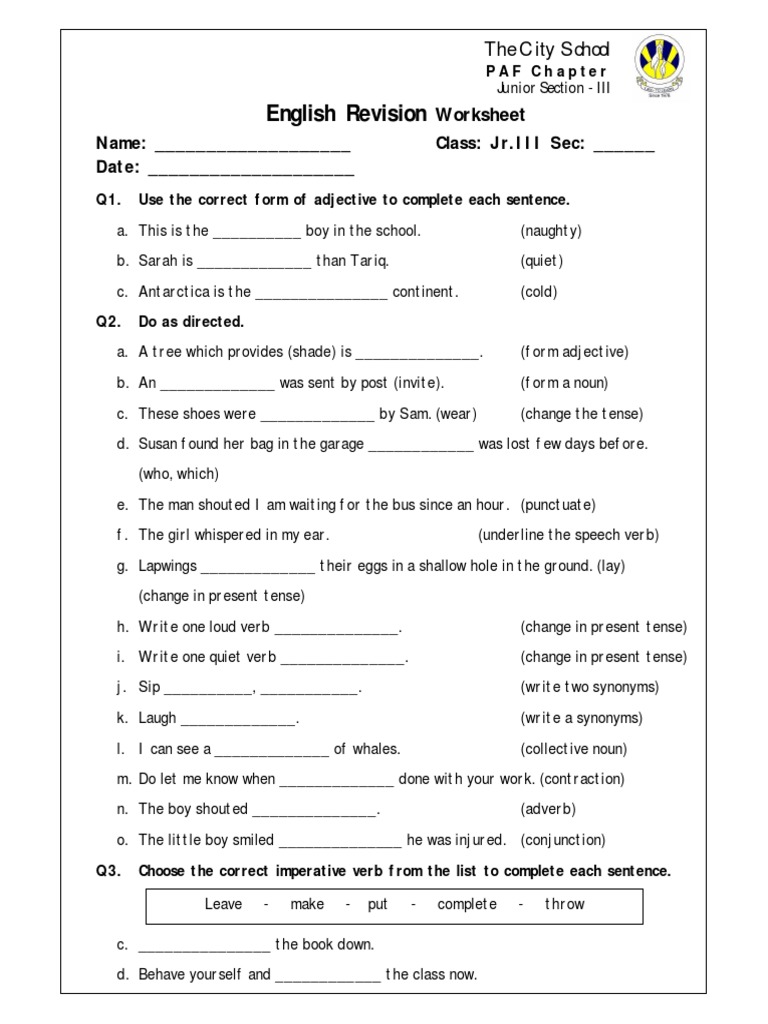 English Worksheet 2 PDF | PDF