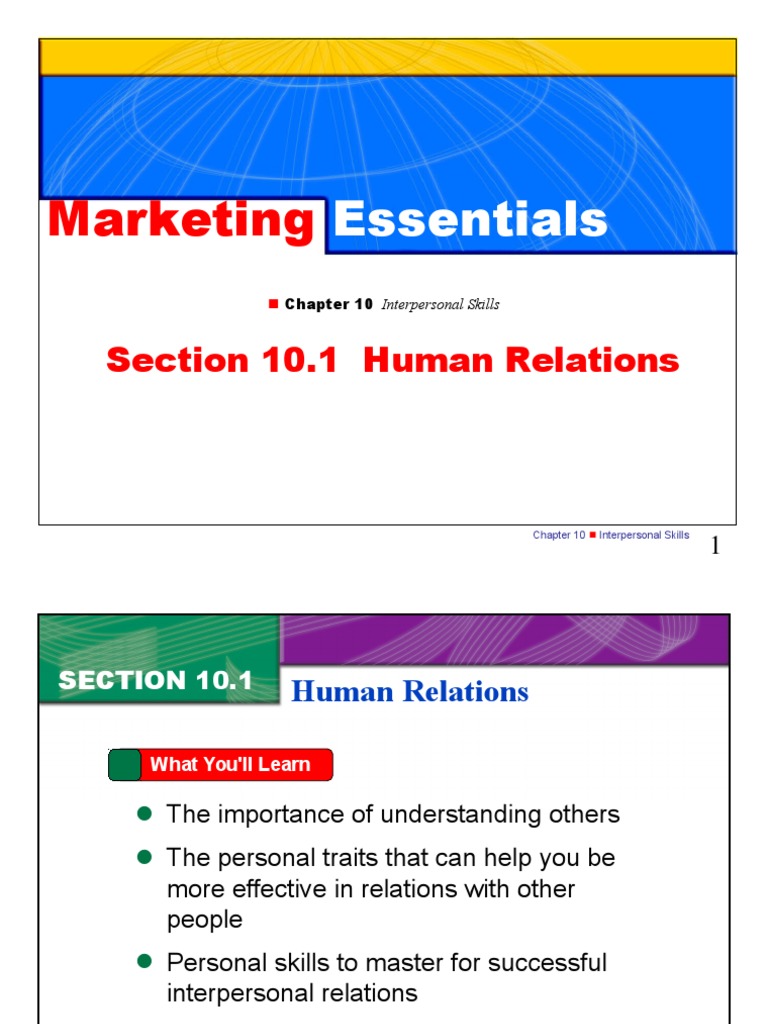 Chapter 10 Section 10.1 | PDF | Interpersonal Relationships | Social Skills