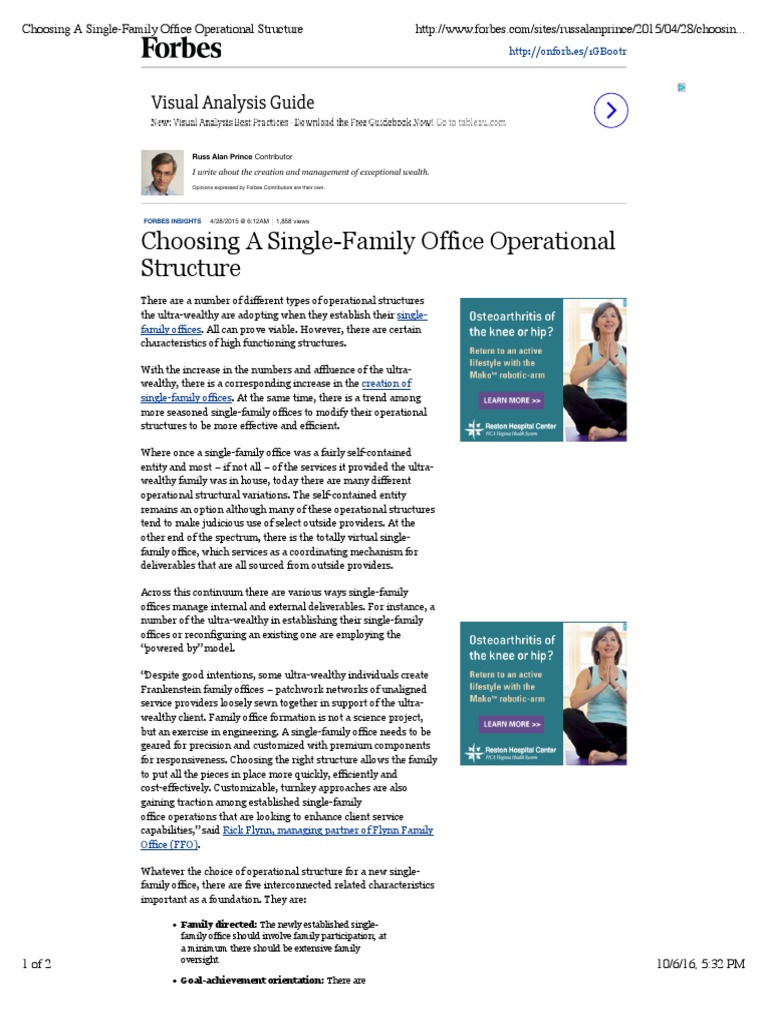 Choosing A Single-Family Office Operational Structure | PDF | Business