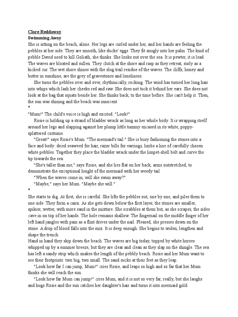 Clare Reddaway Swimming Away | PDF