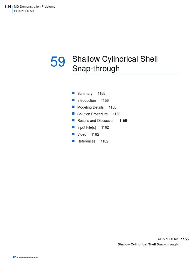 Shallow Cylindrical Shell Snap-Through | PDF | Finite Element Method ...