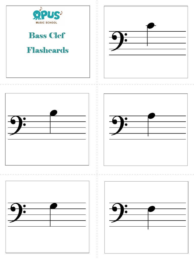Bass Clef Note Name Flashcards PDF | PDF