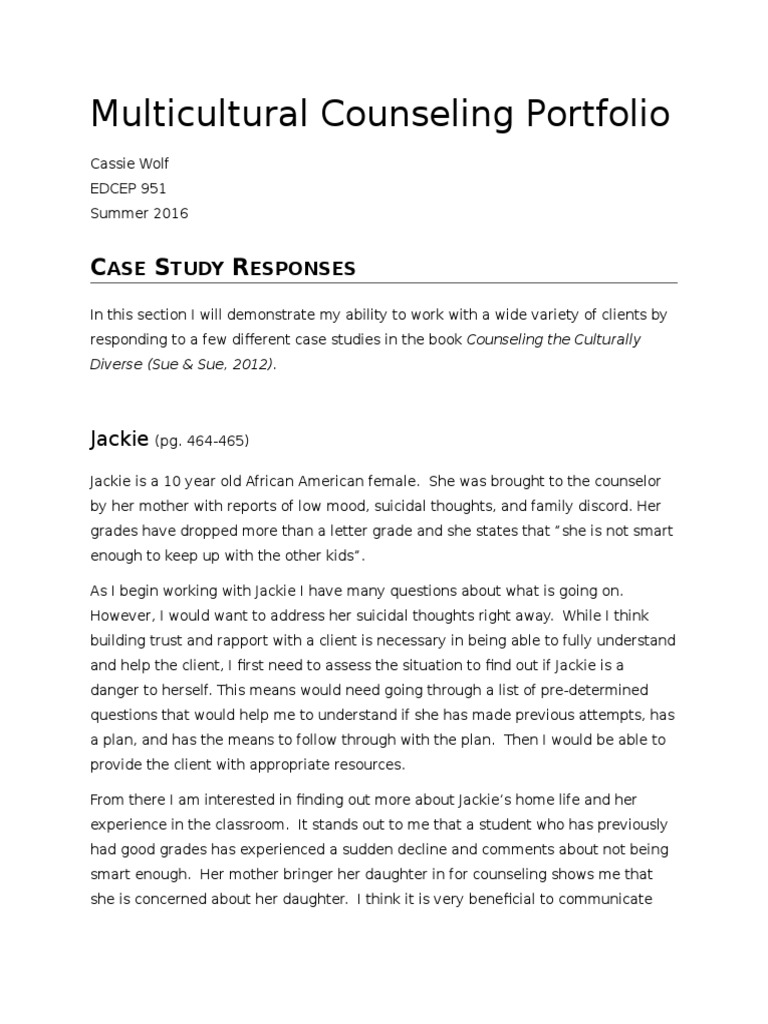 Multicultural Counseling Case Studies | PDF | Coming Out | School Counselor