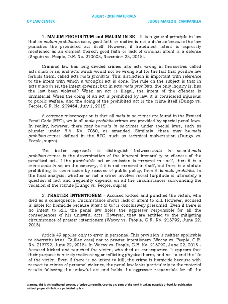 Combined Materials Criminal Law 2016 | PDF | Pardon | Crime & Violence