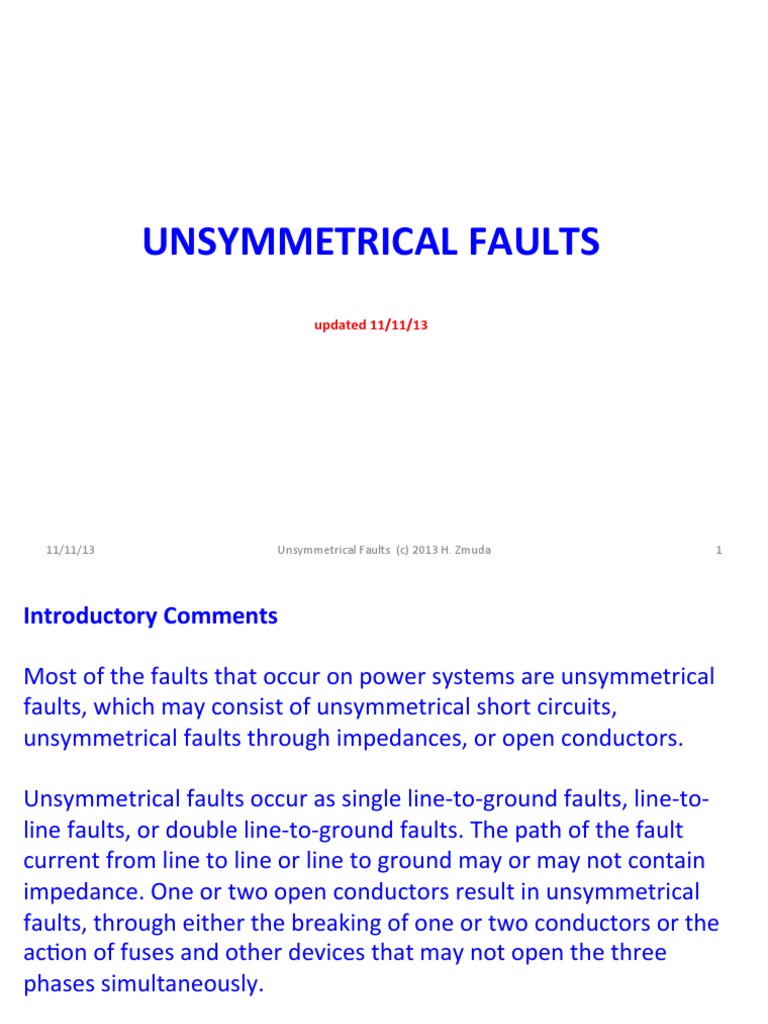 Unsymmetrical Faults | PDF | Electrical Impedance | Power (Physics)