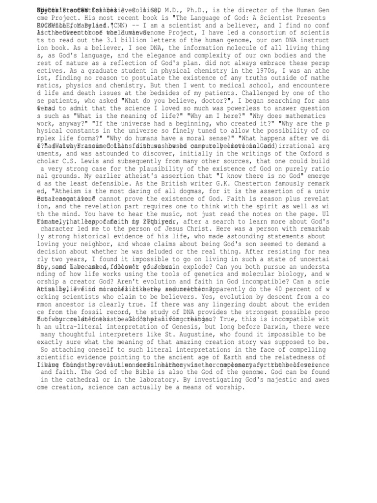 Francis Collins, Why This Scientist Believes in GOD. Special To CNN ...