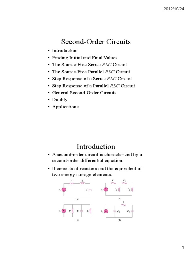 Second Order Circuits PDF | PDF | Electrical Network | Electromagnetism