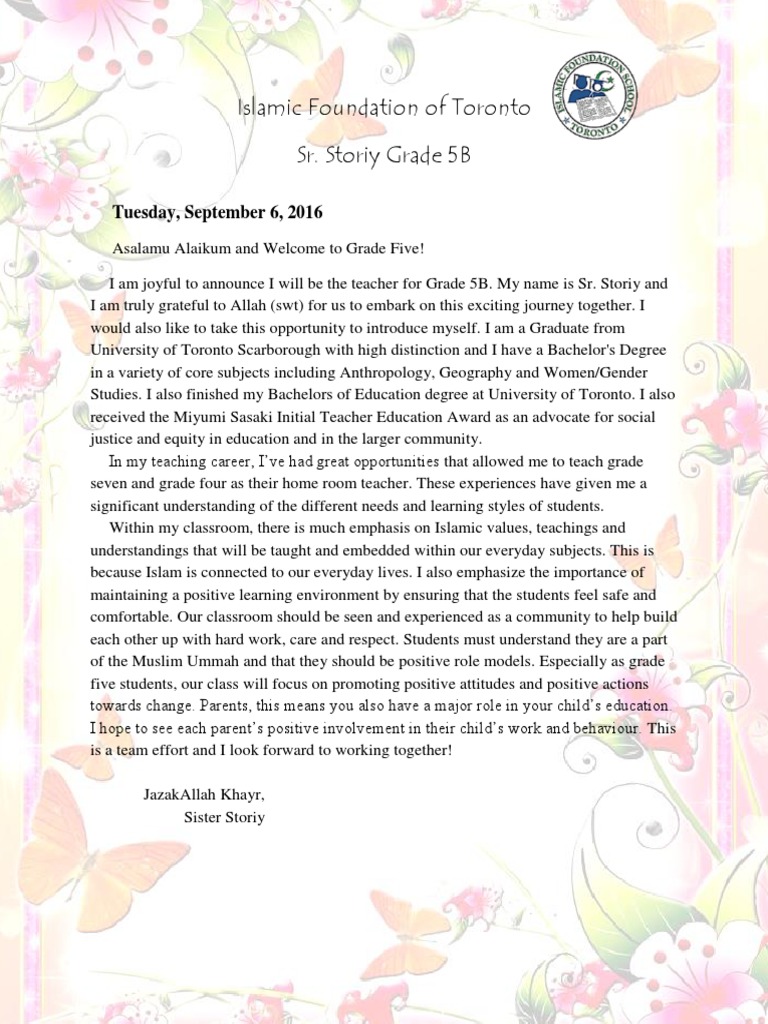 5b Welcome Letter | PDF