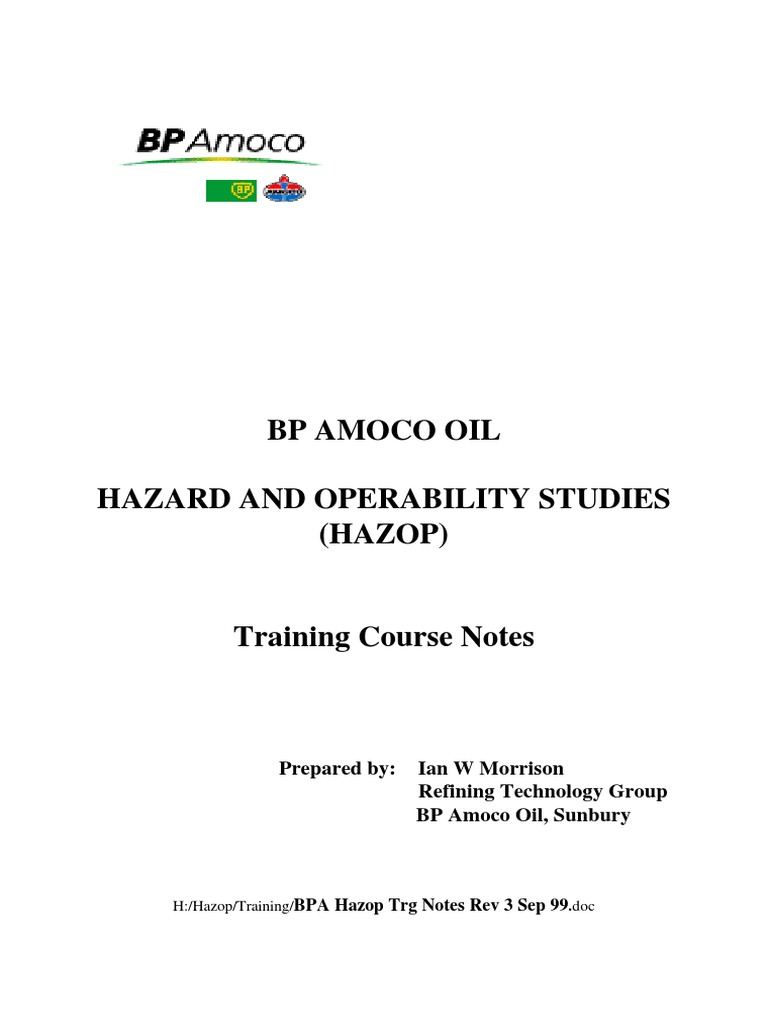 BP Amoco Oil Hazard and Operability Studies (Hazop) | PDF