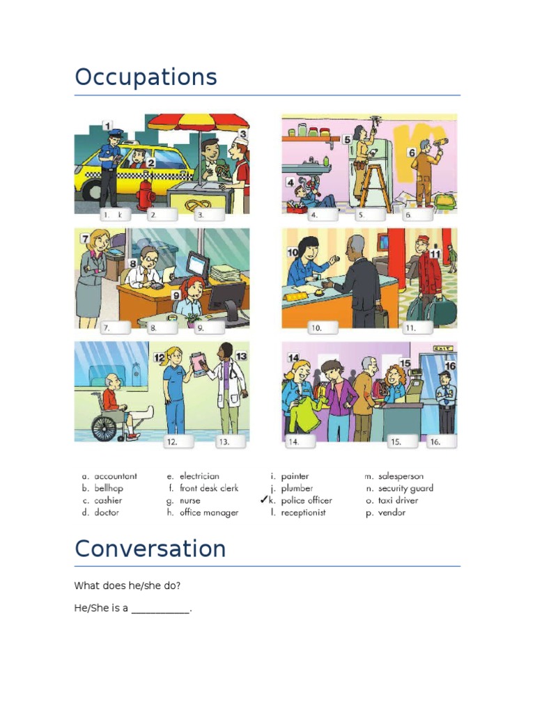 Occupation Conversation Practice Guide | PDF