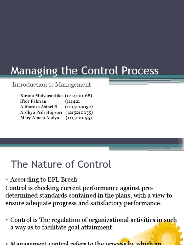 Managing The Control Process | PDF | Accountability | Systems Theory