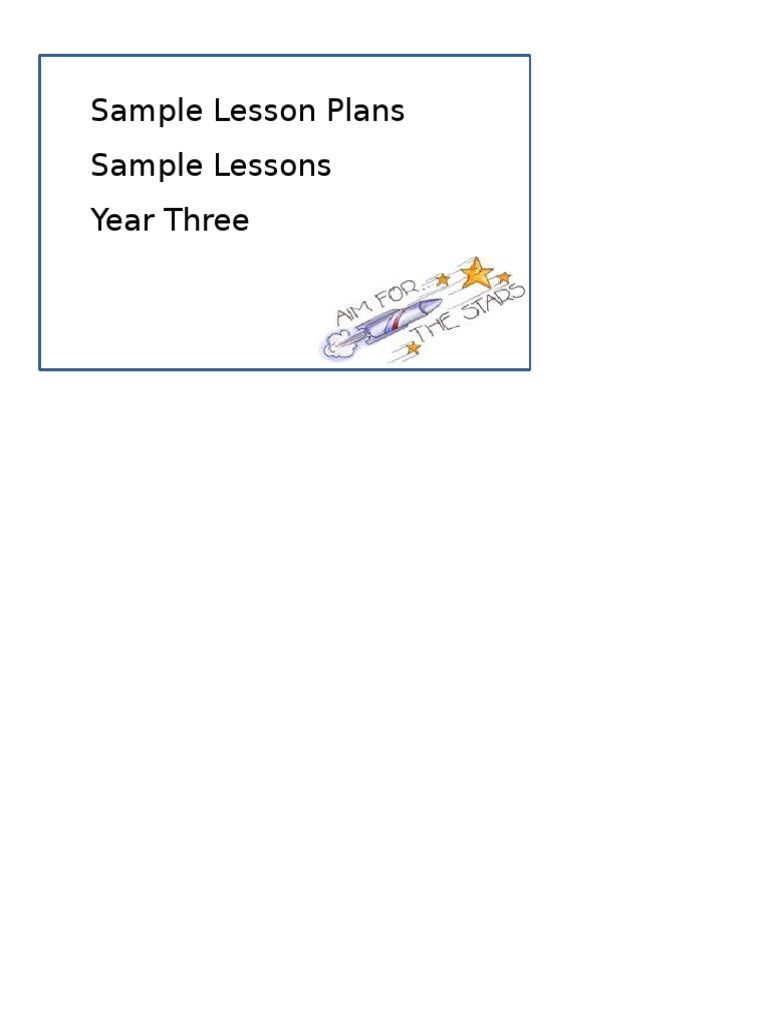 Sample Lesson Plans | PDF
