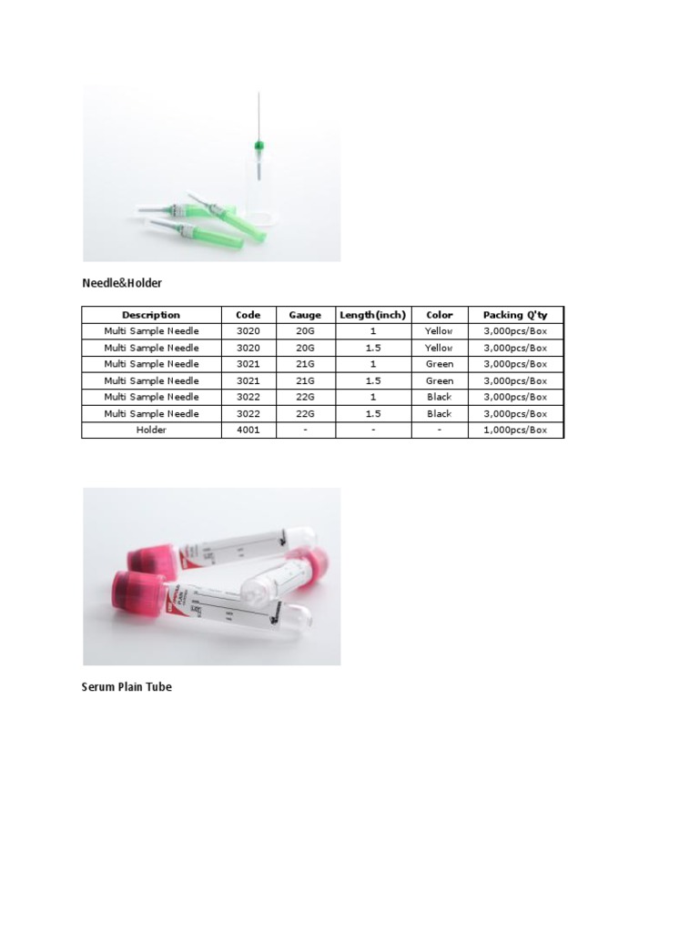 Needle Gauge Color Code Guide | PDF | Wellness