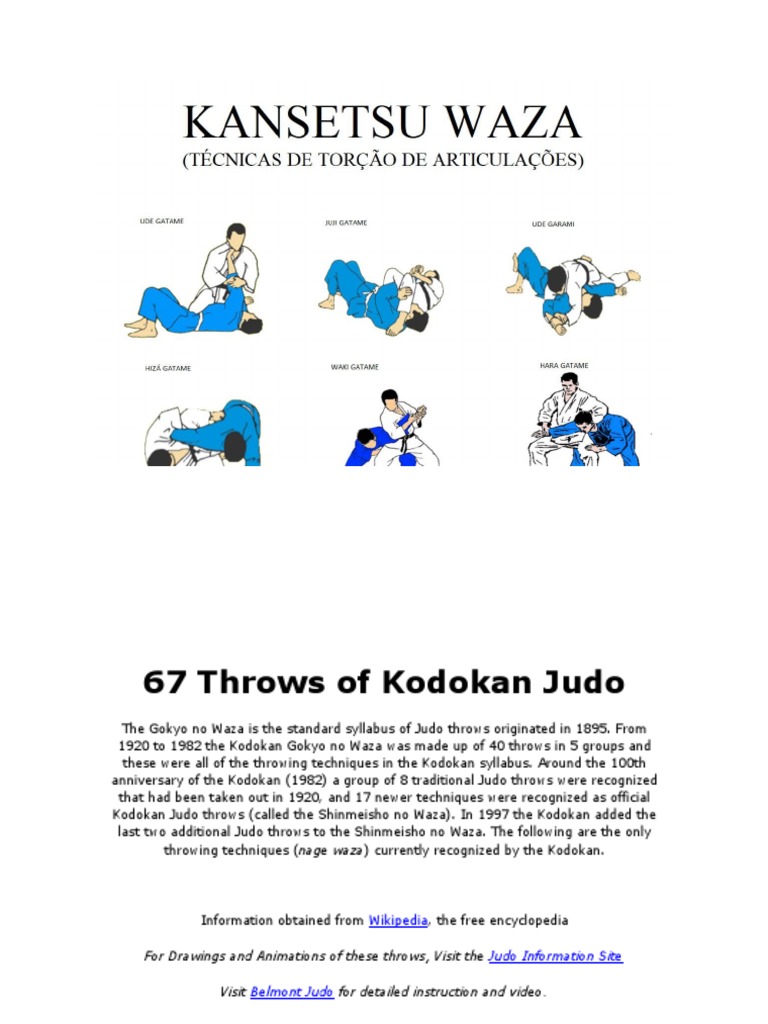 67 Throws of Kodokan Judo | PDF | Judo | Gendai Budo
