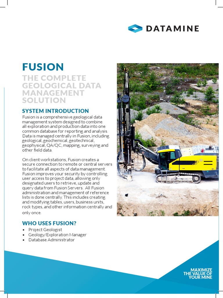 Fusion Datasheet | PDF | Databases | Geology