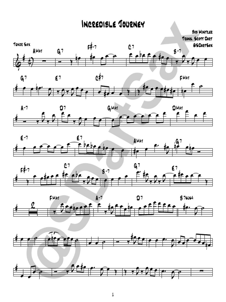 Bob Mintzer - Incredible Journey | PDF
