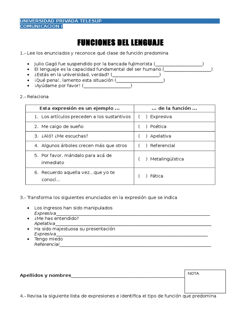 Funciones del Lenguaje en Comunicación | PDF