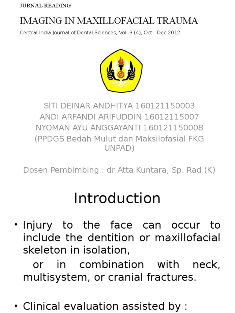 Imaging in Maxillofacial Trauma | PDF | Ct Scan | Medical Imaging