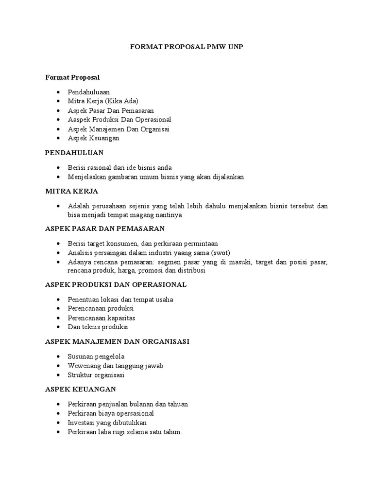 Format Proposal PMW Unp | PDF