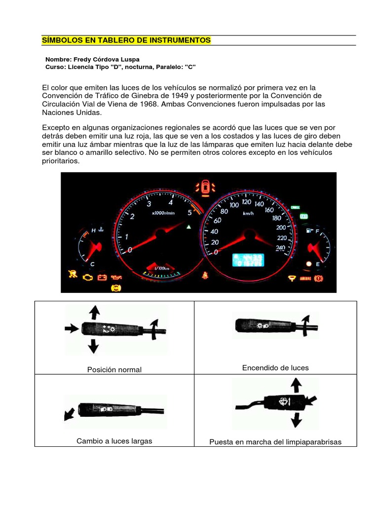 Testigos Tablero Vehiculo | PDF | Ligero | Airbag