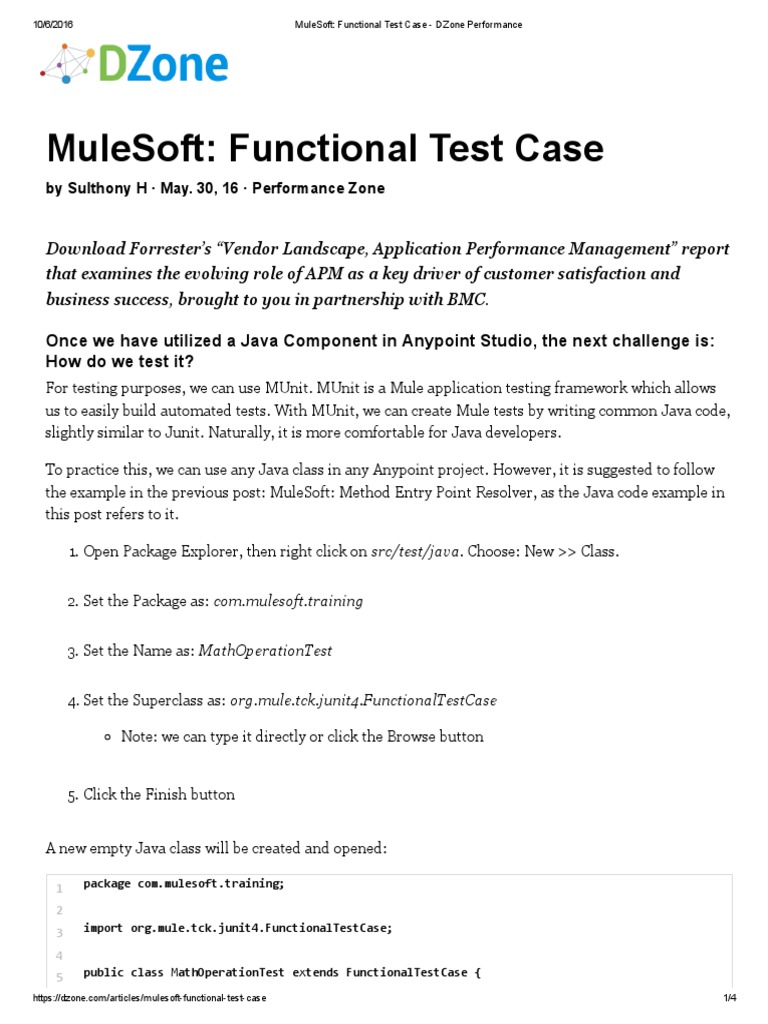Mulesoft Functional Test Case Dzone Performance Pdf Parameter Computer Programming 3073