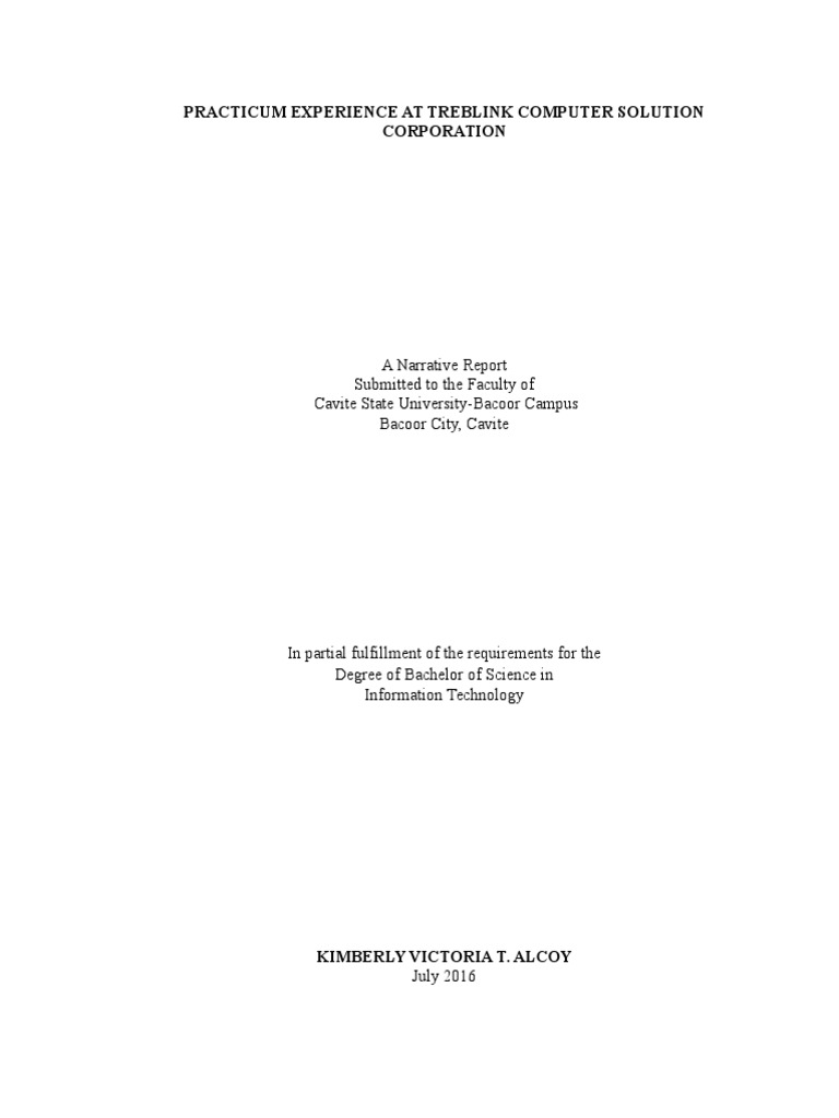 Practicum Experience (Title Page) | PDF