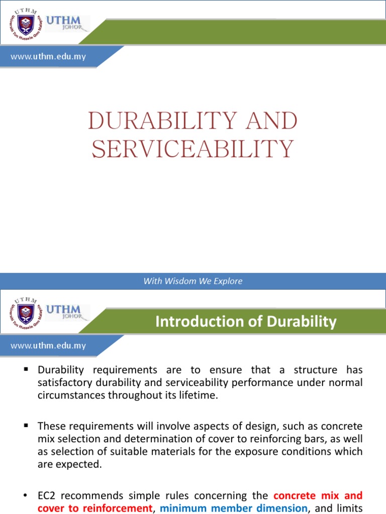 Concrete Durability and Serviceability Guide | PDF | Concrete ...