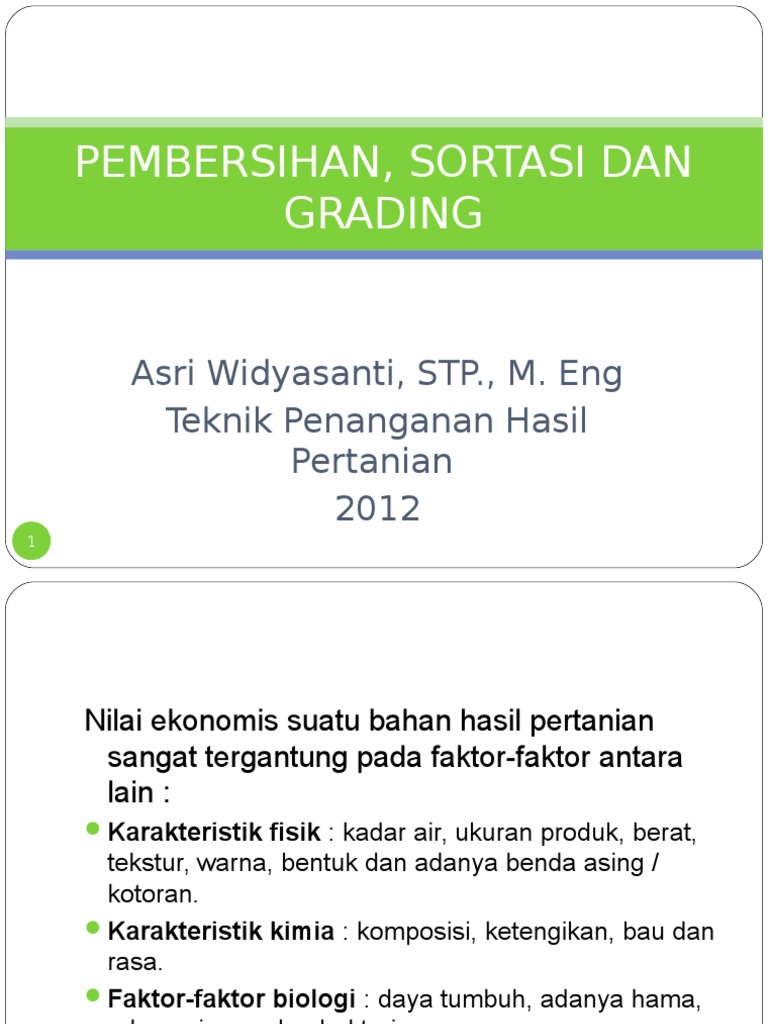 Modul 6 Pembersihan Sortasi Dan Grading | PDF