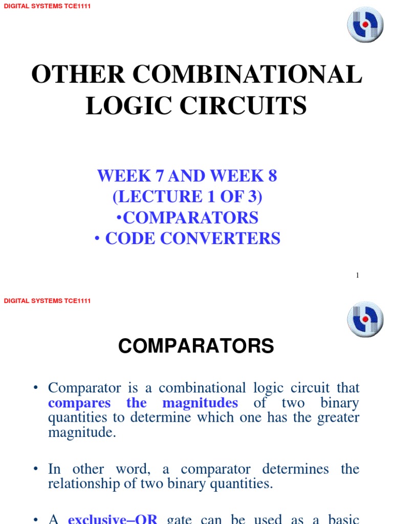 Comparators and Code Converters | PDF | Binary Coded Decimal | Digital Electronics