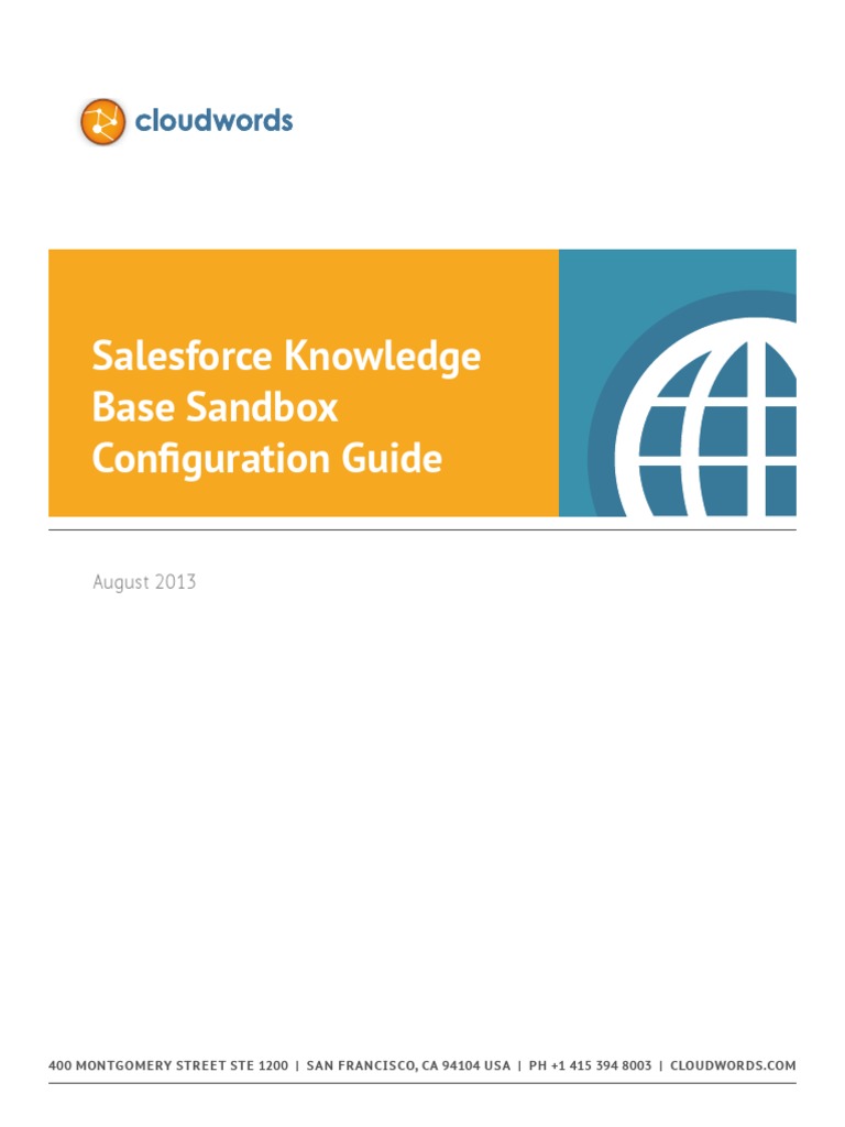Cloudwords Salesforce Knowledgebase Sandbox Guide | PDF | Salesforce ...
