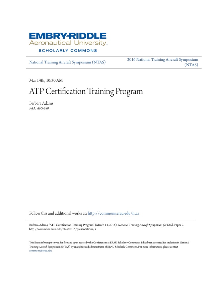 ATP Certification Training Overview | PDF | Flight Instructor | Pilot ...
