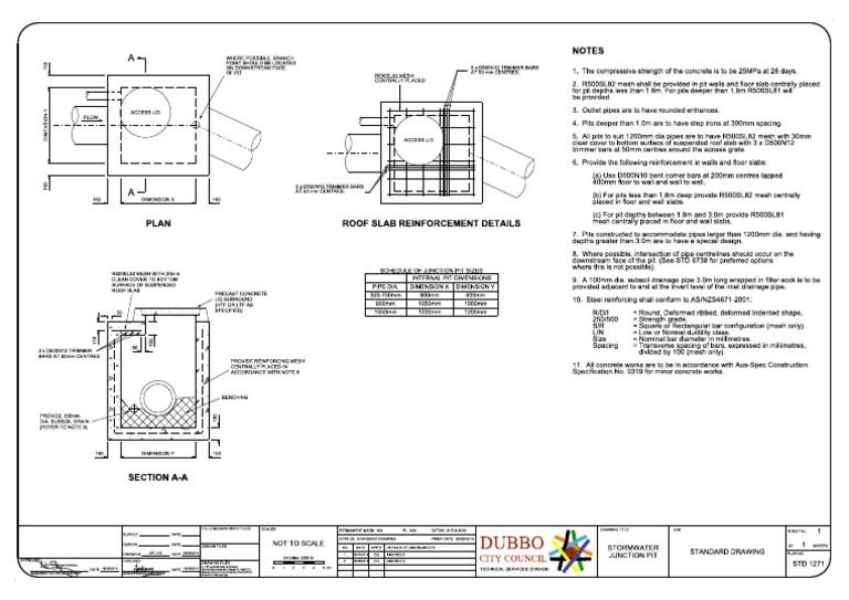 STD 1271 - Stormwater Junction Pit | Pipe (Fluid Conveyance) | Concrete