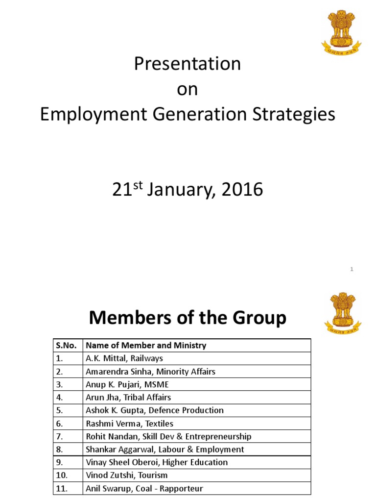 Employment Generation Final | PDF | Employment | Tourism
