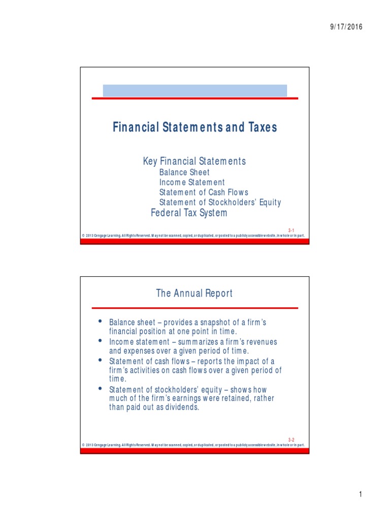 Lecture 2 - Financial Statements (Compatibility Mode) | PDF | Balance Sheet | Equity (Finance)