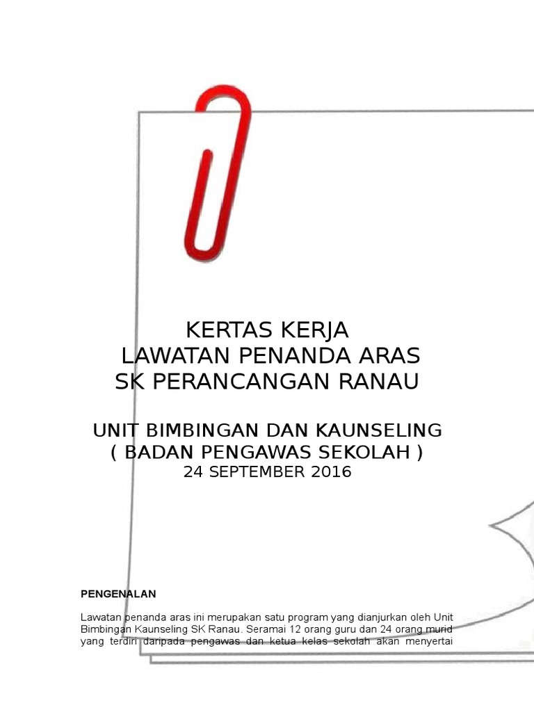 Kertas Kerja Lawatan Penanda Aras | PDF