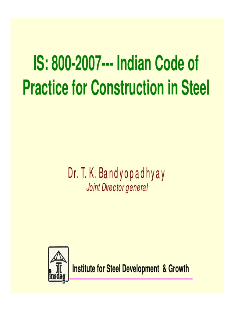 IS 800-2007 Indian Code for Steel Construction | PDF | Strength Of ...