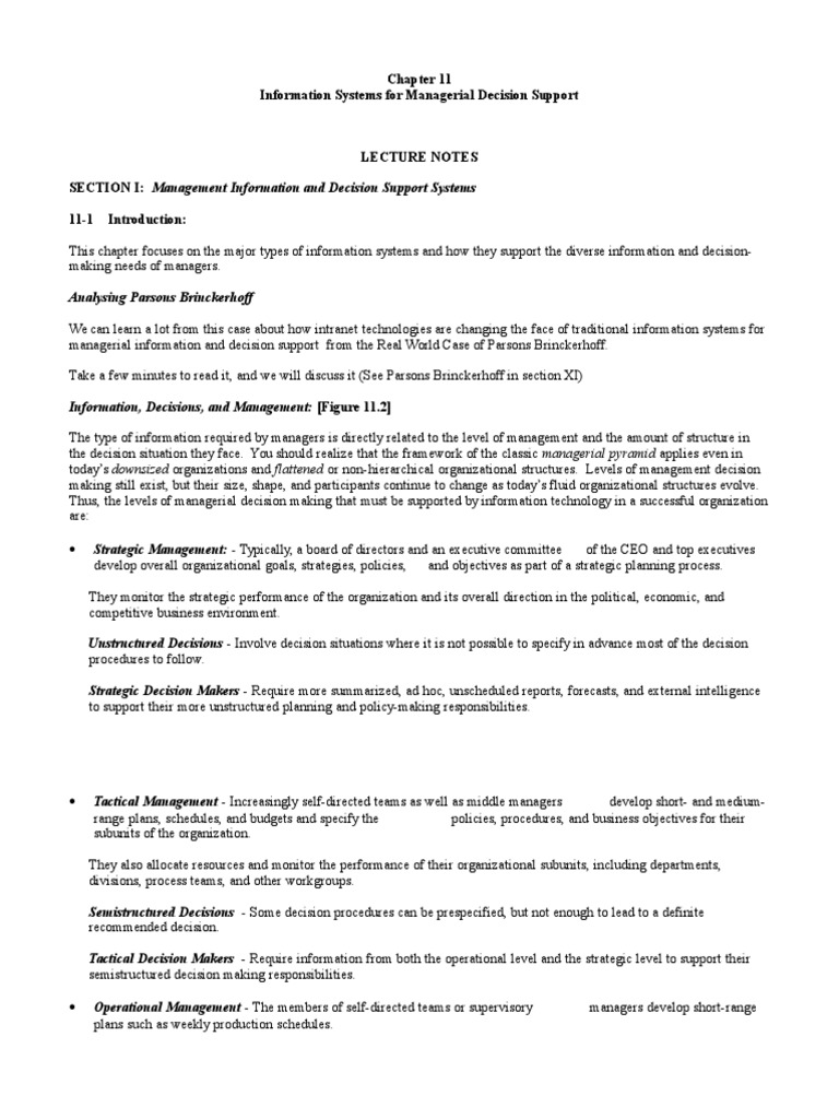 Information Systems For Managerial Decision Support | PDF | Decision Support System | Artificial ...
