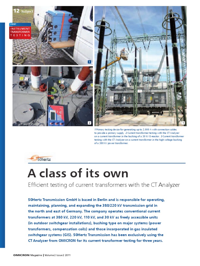 CT Analyzer Article Testing CTs by 50 Hertz Company OMICRON Magazine ...