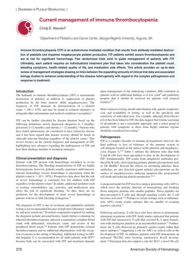 Current Management of Itp | PDF